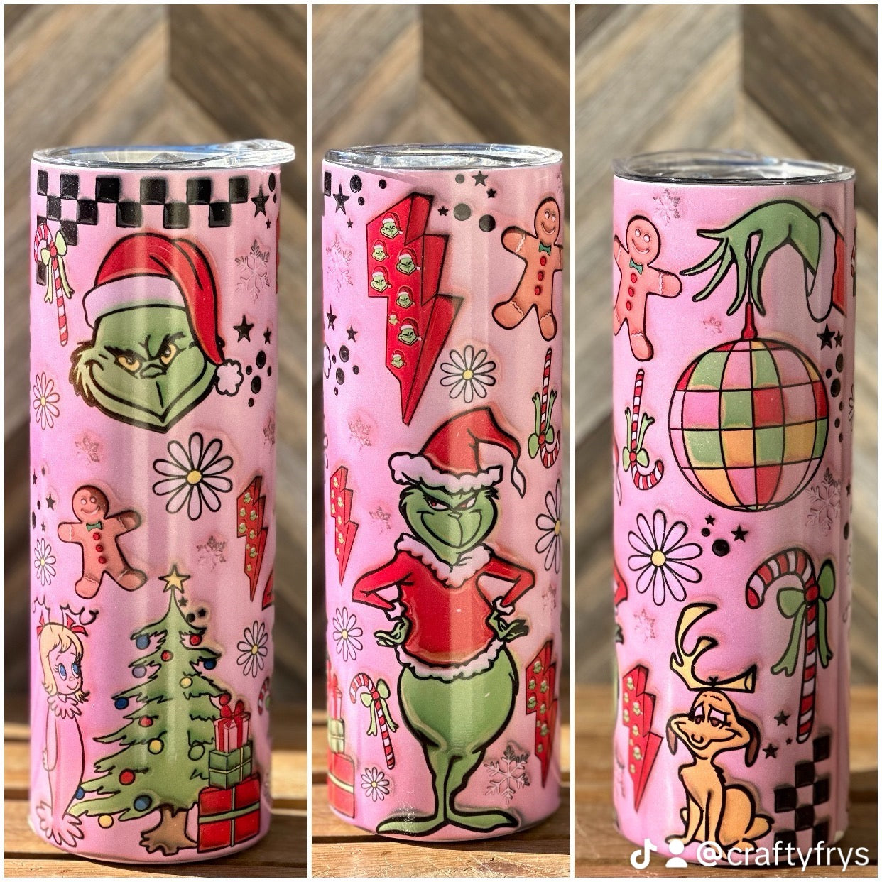 Grinch Collage Pink Color Chaging Tumbler – Crafty Frys